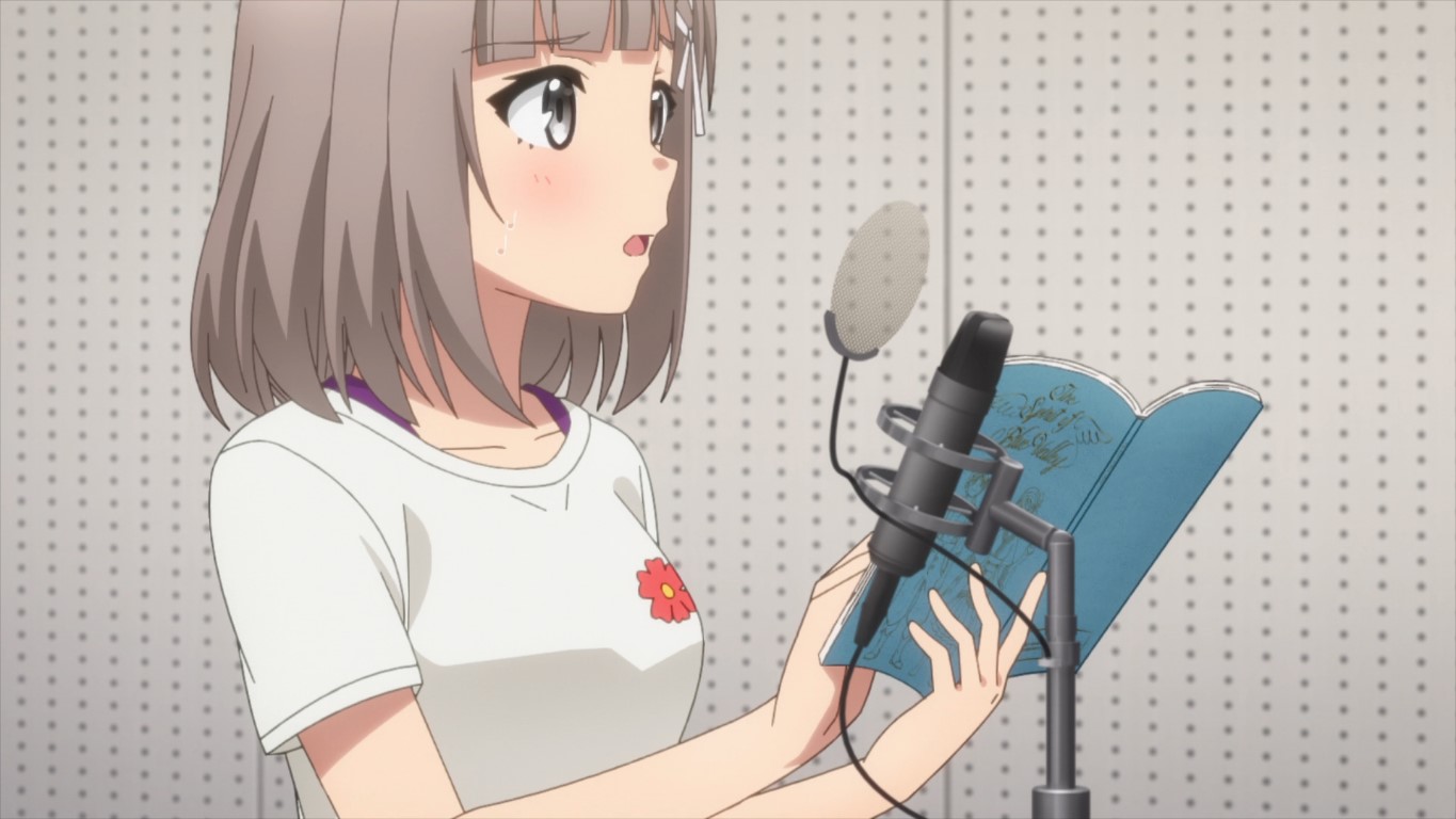 Anime Girl With Microphone And Brown Hair